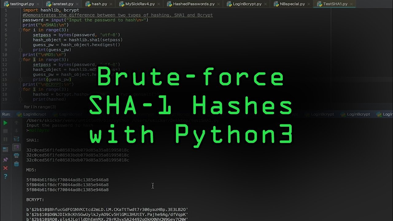Use Beginner Python To Build An Sha1 Hash Brute Forcer Tutorial Youtube