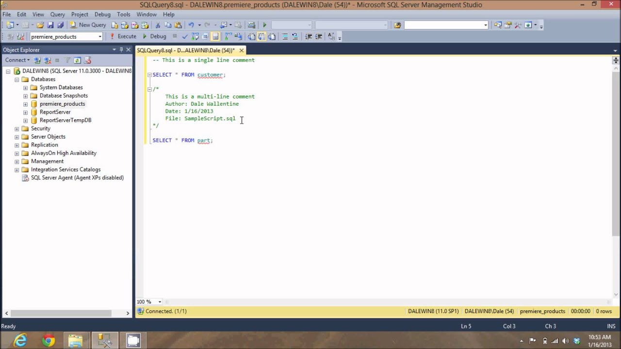 Sql Server Comments Youtube