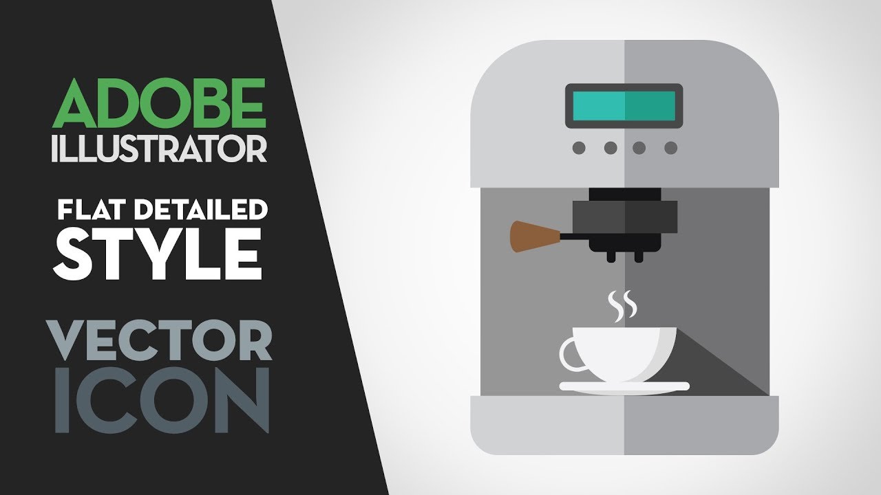Coffee Machine Vector Design Adobe Illustrator Flat Design Tutorial