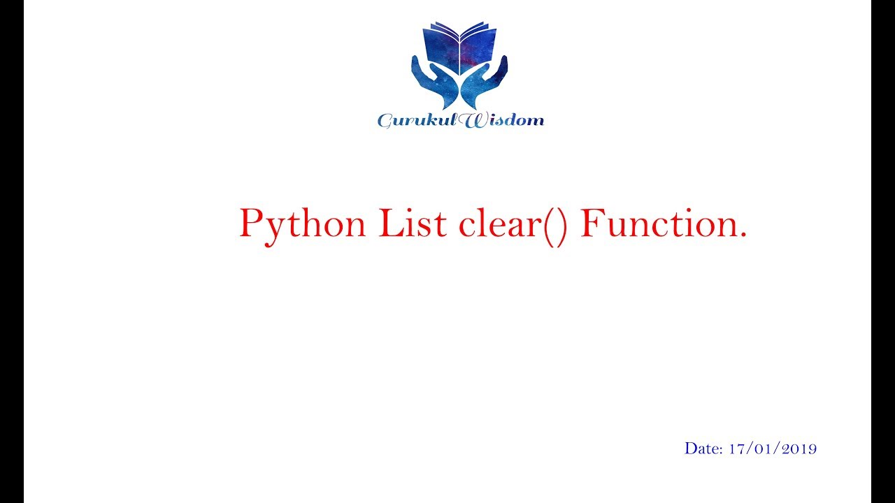 38 Python List Clear Function Youtube