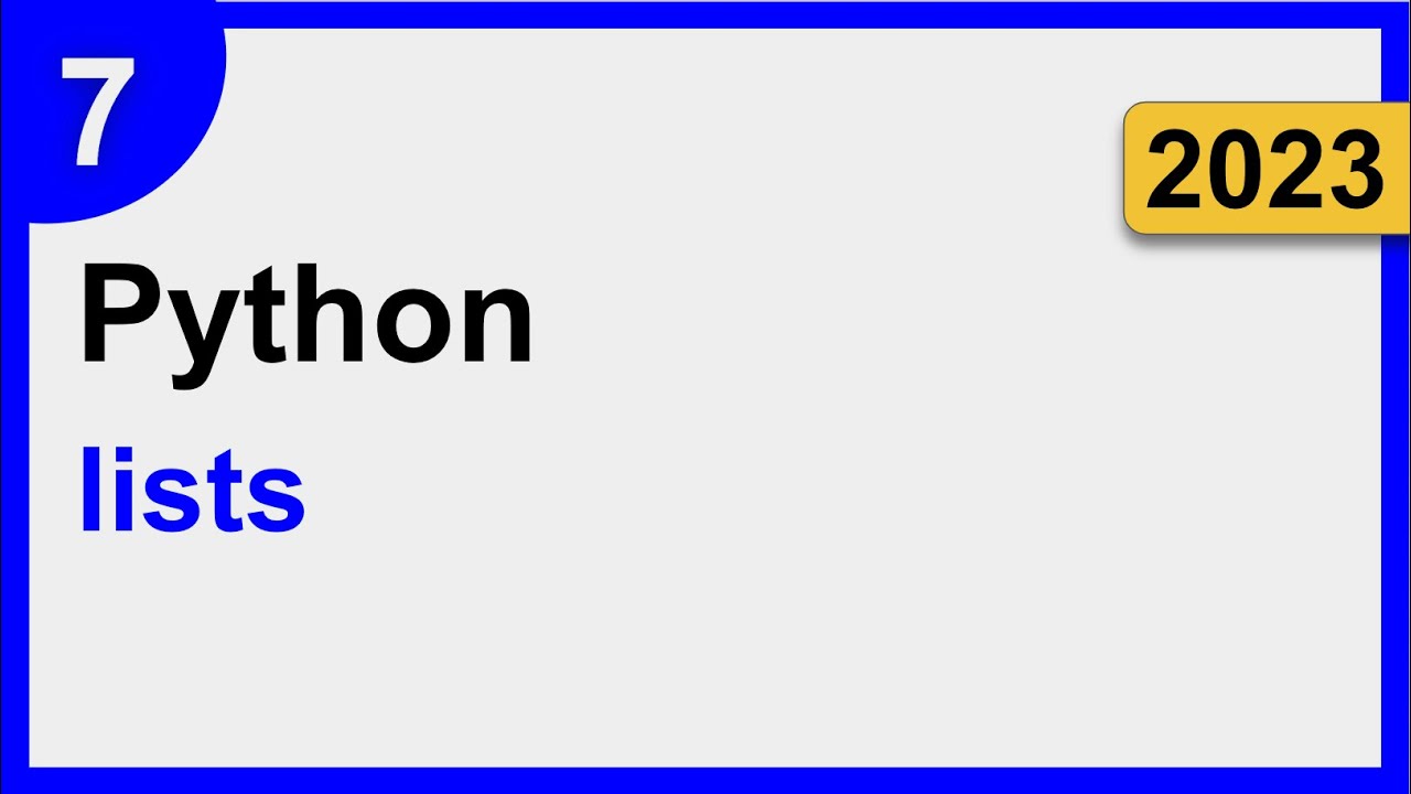 7 Lists Python For Complete Beginners Youtube