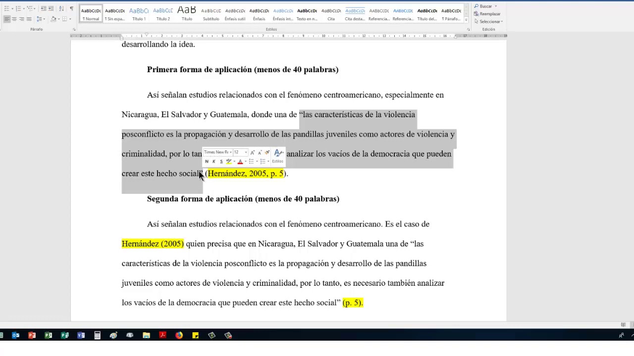Apa Tutorial Cómo Hacer Citas Textuales De Menos De 40 Palabras En Apa