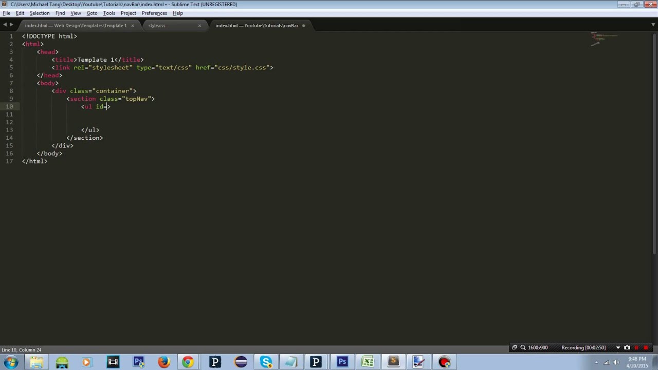 Css Dropdown Menu Part 1 Youtube