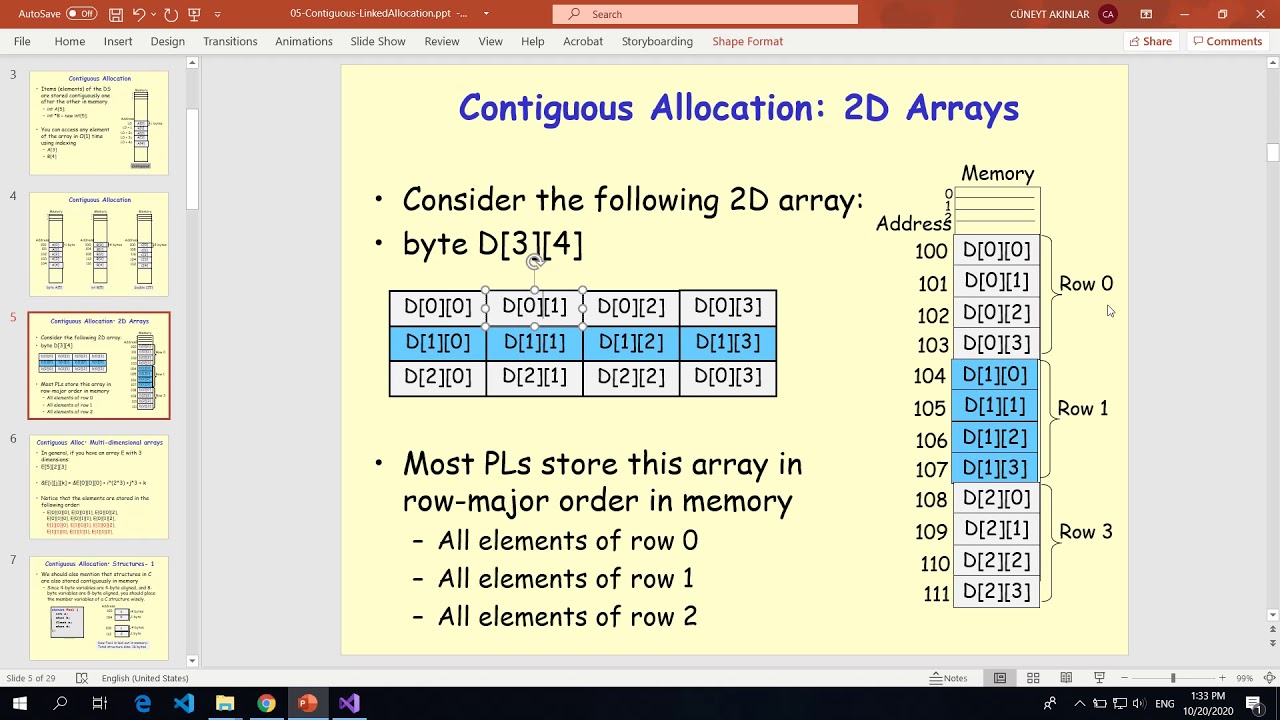 Contiguous Allocation Arrays Youtube