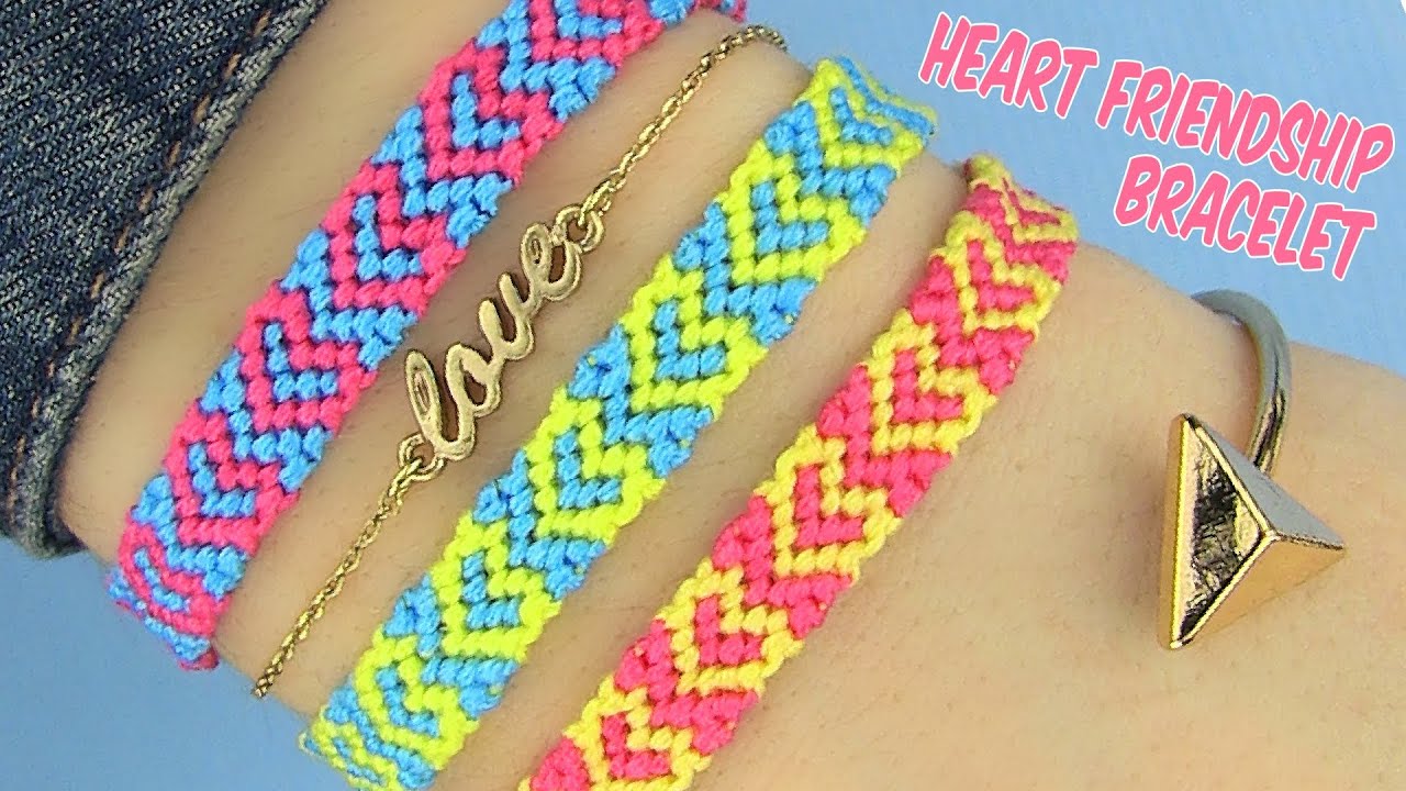 Diy Heart Friendship Bracelets Youtube