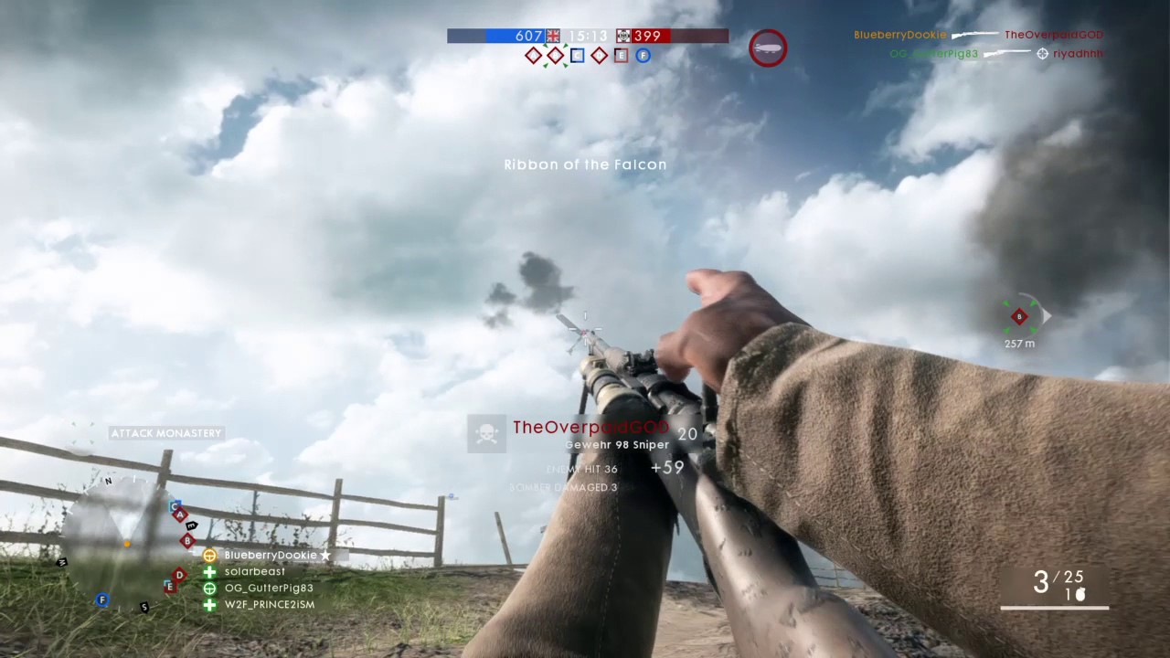 Battlefield邃 1 My First Pilot Snipe Youtube