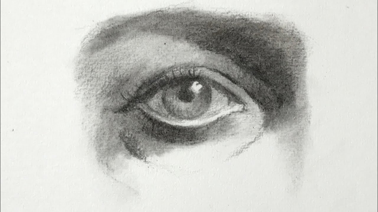 How To Draw Eye Using Charcoal Youtube