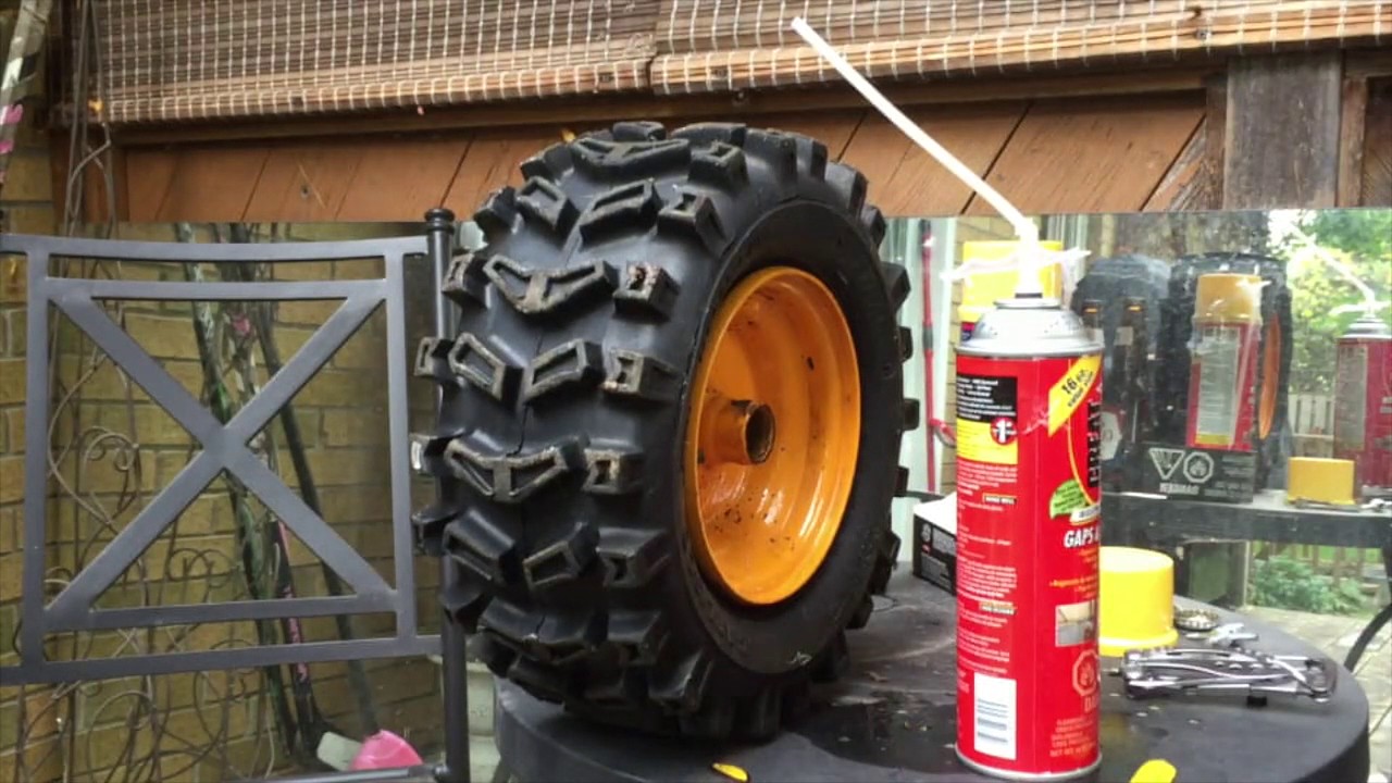 How To Fill A Tire With Foam No More Flat Tires Diy Life Hack Youtube