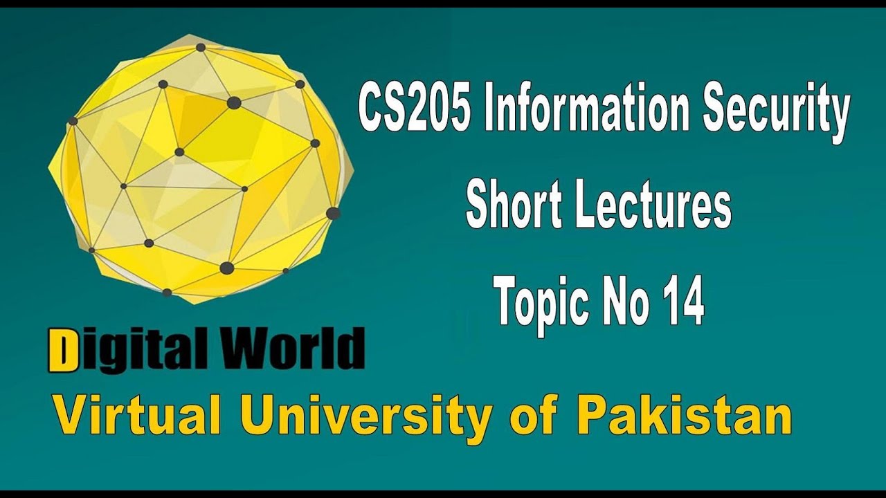Cs205 Information Security Short Lectures Topic No 14 Youtube