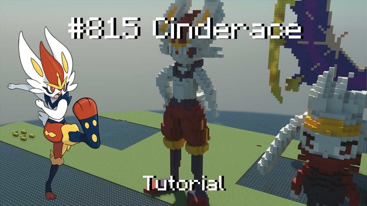 How To Build A Pokémon Cinderace Statue In Minecraft Tutorial Youtube