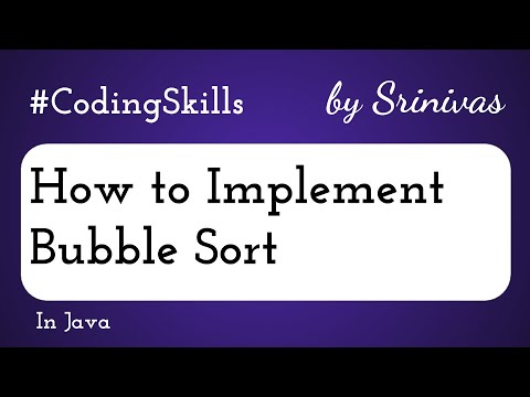 How To Implement Bubble Sort In Java Coding Skills Youtube