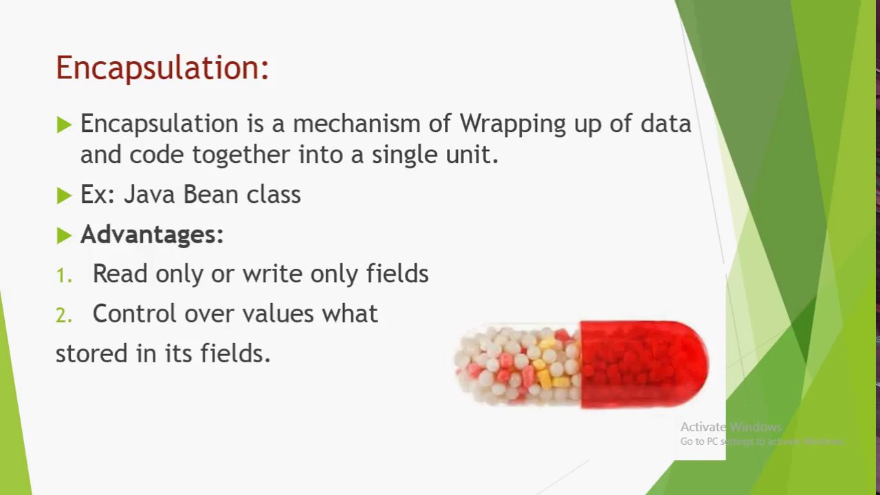 Core Java Basic Concepts Oops Concepts Encapsulation 5 Youtube