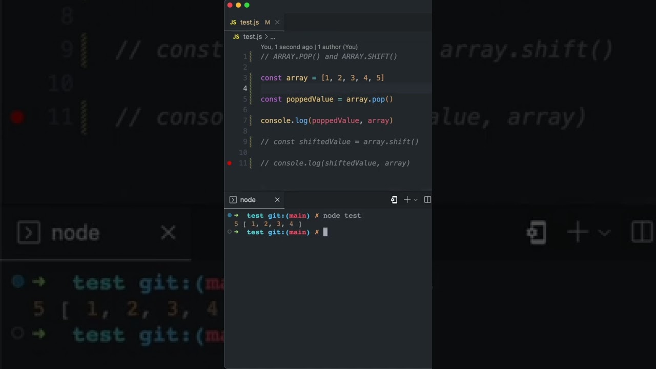 Array Pop And Array Shift In Javascript Youtube