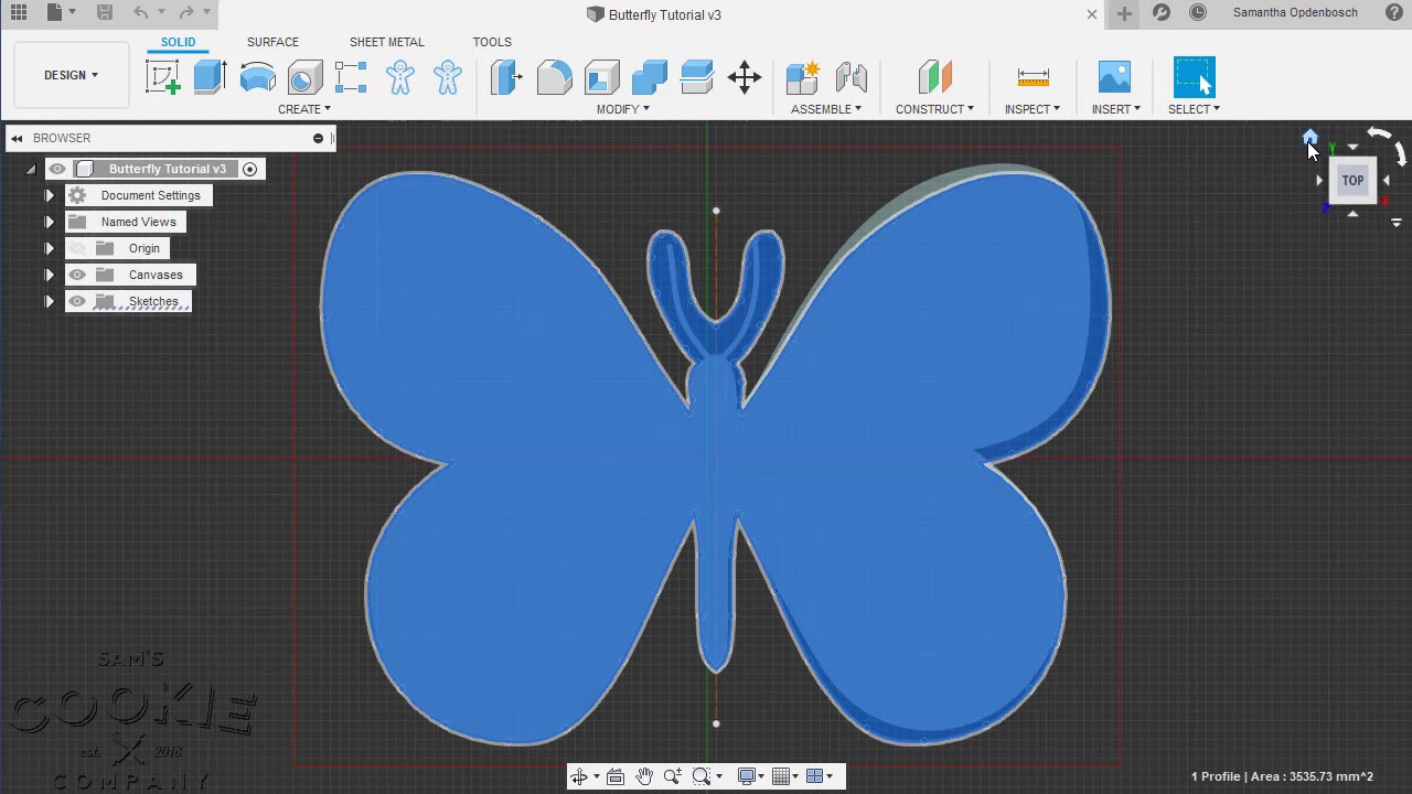 Fusion 360 Mirror Sketch Cookie Cutter Tutorial With Add In Youtube