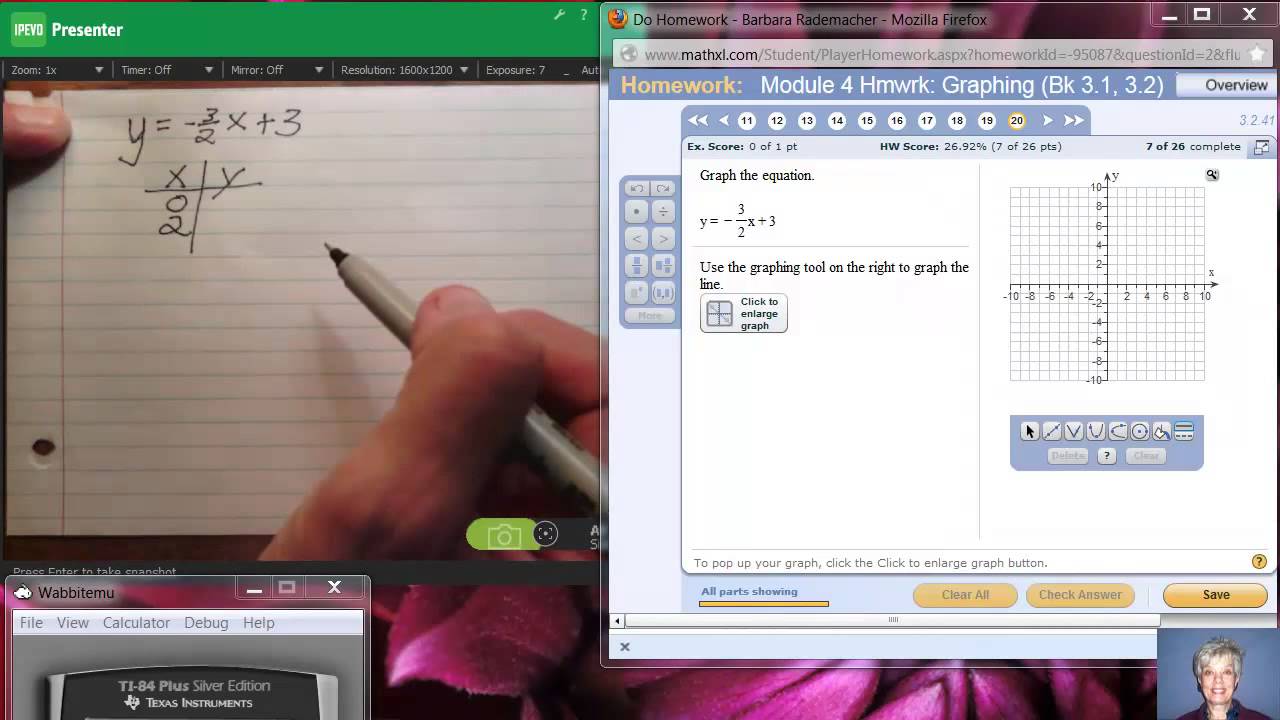 Use Mymathlab To Graph Y 3 2 X 3 Youtube