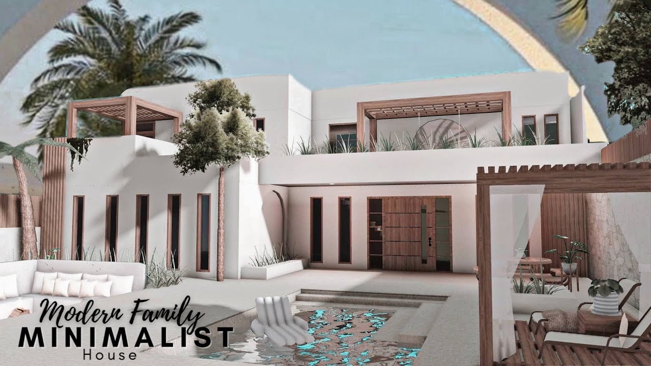 Bloxburg Modern Minimalist Family House Speedbuild Youtube