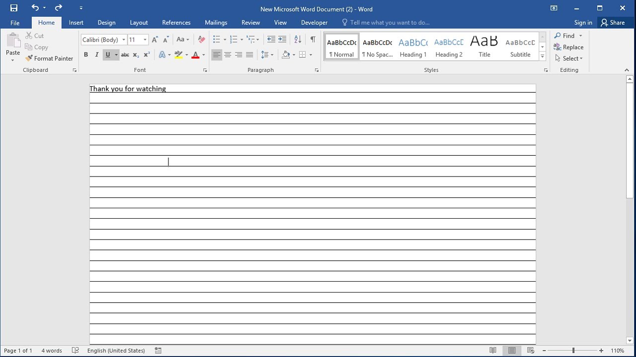 How To Make A Lined Paper In Ms Word Free Printable Download