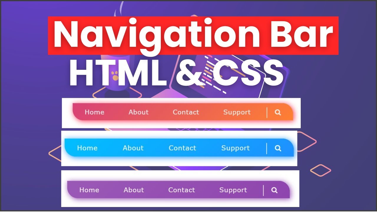 How To Create A Modern Navigation Bar Using Html Css Responsive