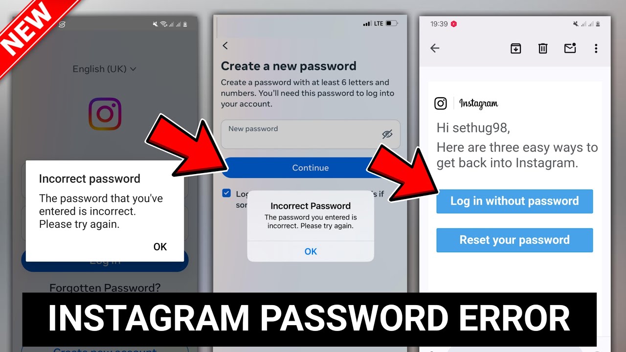 How To Fix Instagram Incorrect Password Problem Incorrect Password