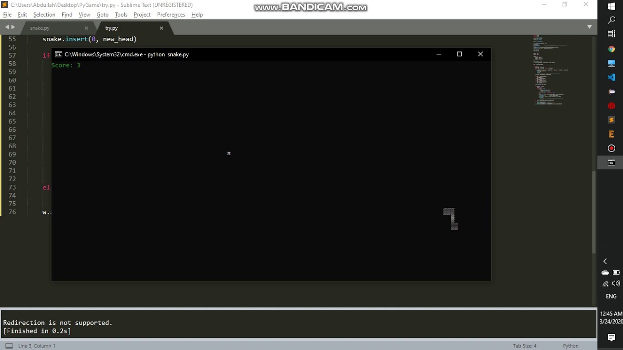 Simple Snake Game Curses Programming With Python Youtube