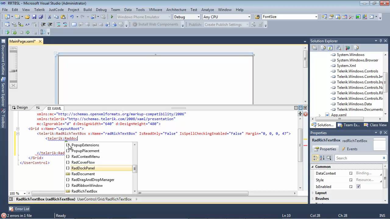 Richtextbox Part 1 Getting Started Silverlight Wpf Youtube