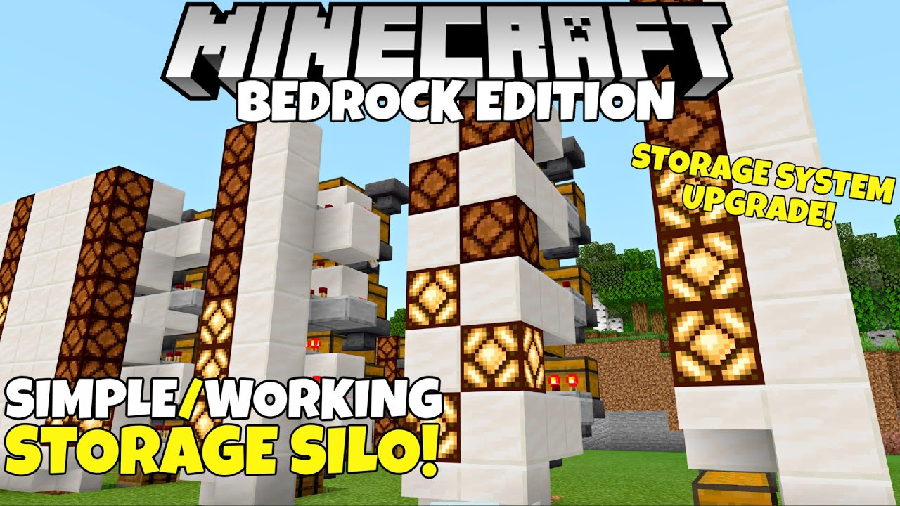 Minecraft Bedrock Simple Storage Silo Storage System Upgrade
