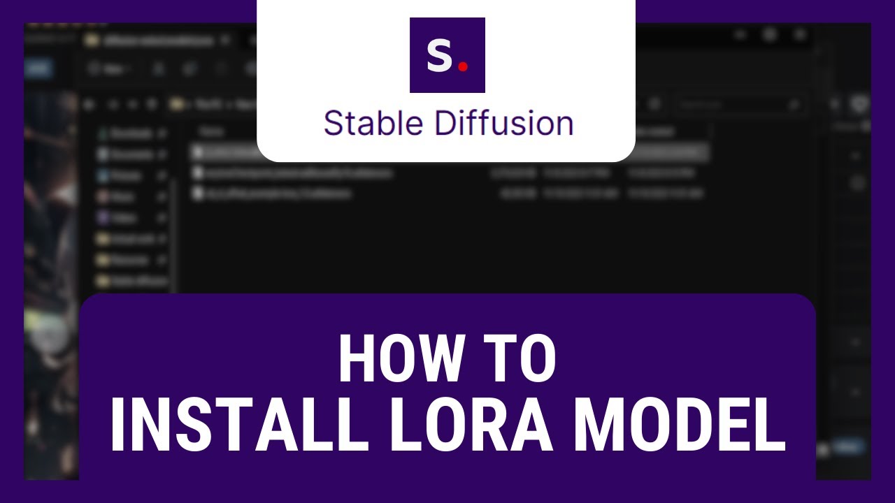 Stable Diffusion How To Install Lora Model Youtube