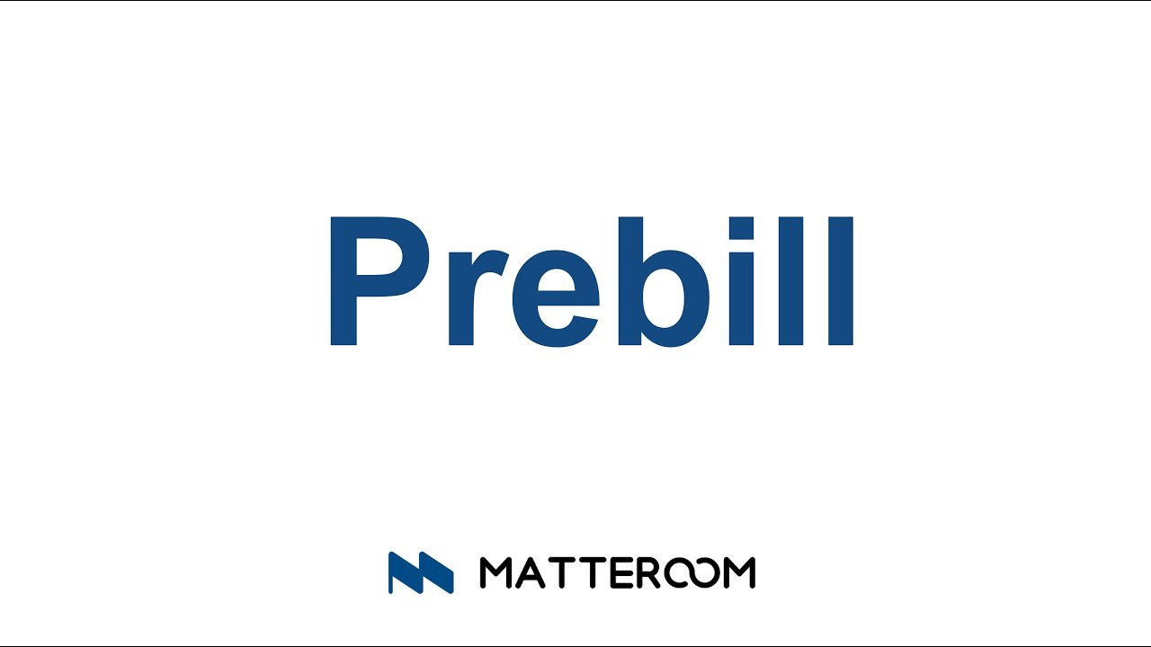 Matteroom Prebill Youtube