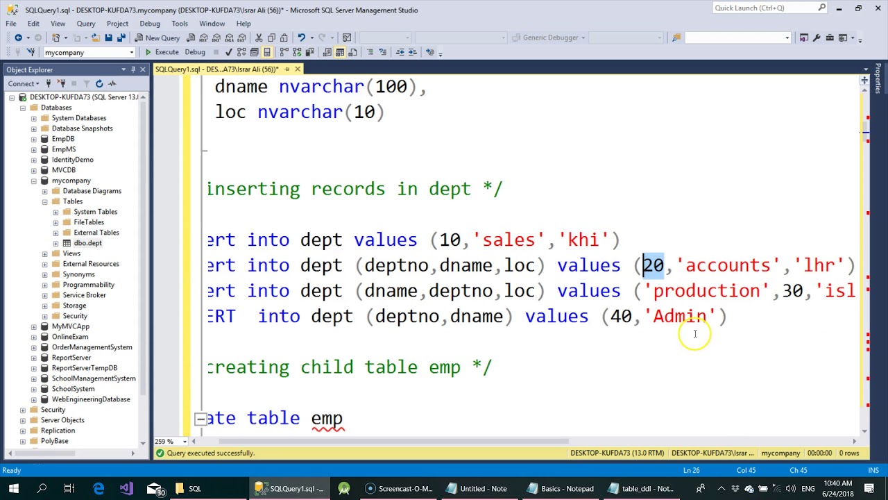 Sql Part1 Youtube