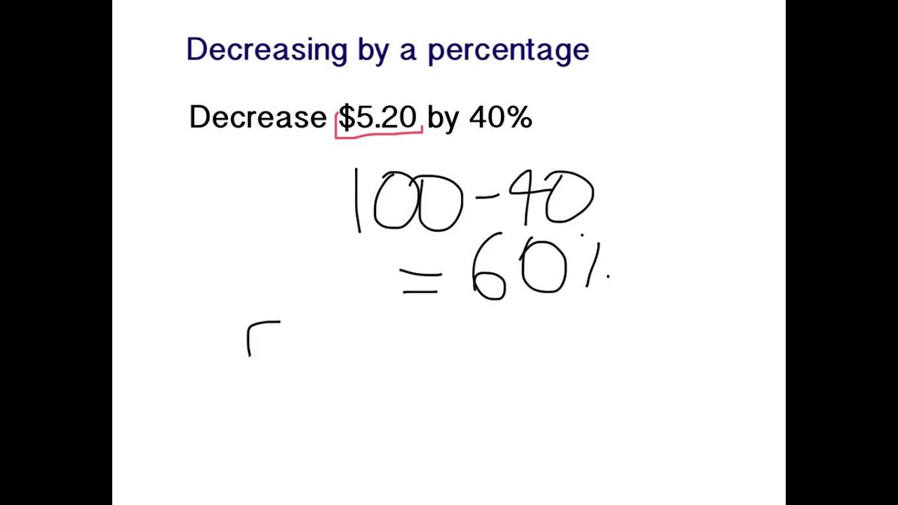 Year 9 Percentage Increase Decrease Youtube