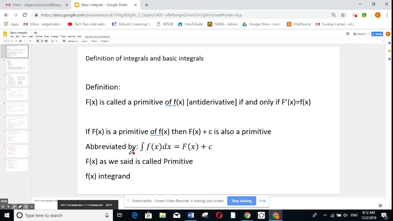Basic Integrals Youtube