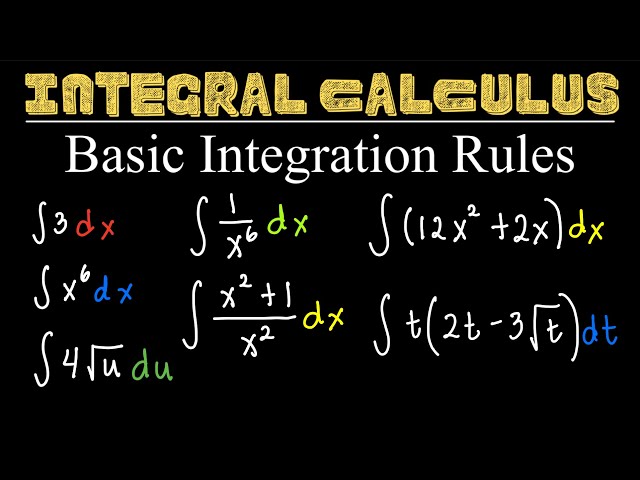 Integral Calculus Basic Integration Rules Problems Formulas Prof Basic