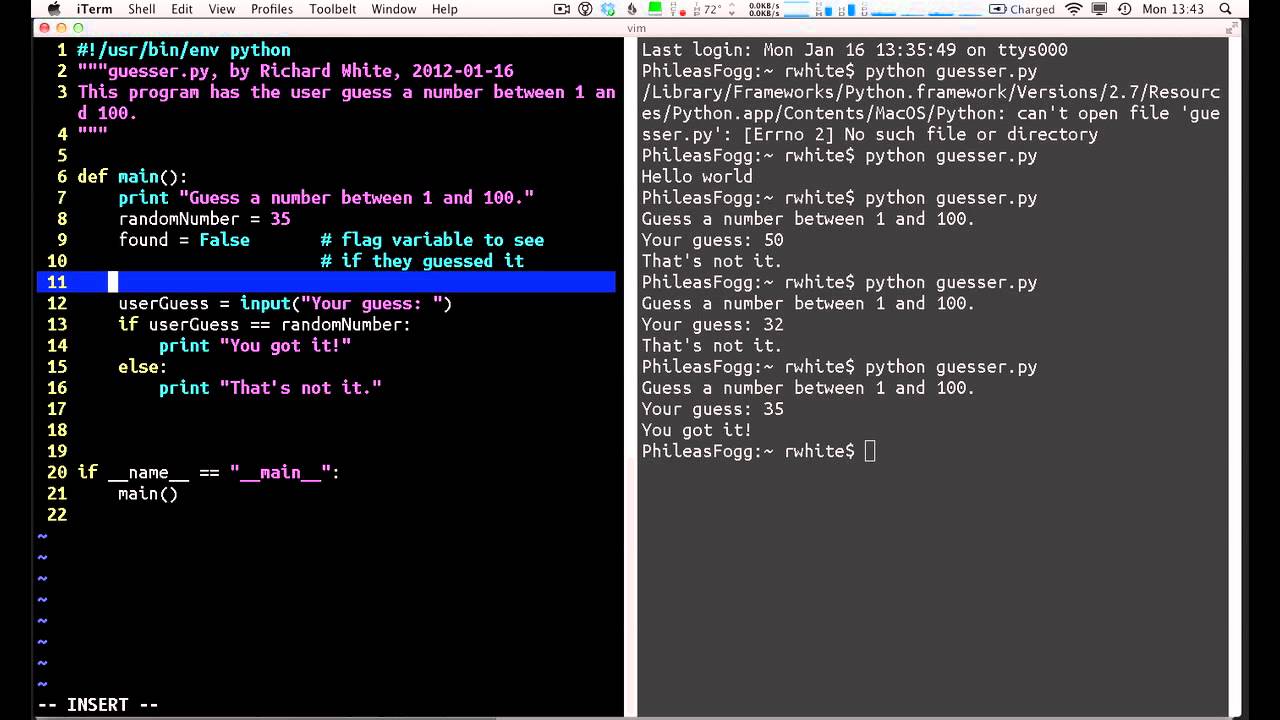Writing A Python Program Simple Workflow Youtube