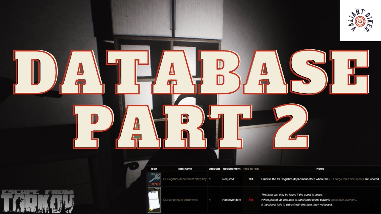 Database Part 2 Escape From Tarkov Quest Guide Youtube