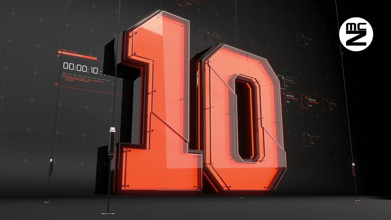 рџџѓ 10 Second Countdown Timer 4k Sport Tech 3d Numbers Hd Dynamic