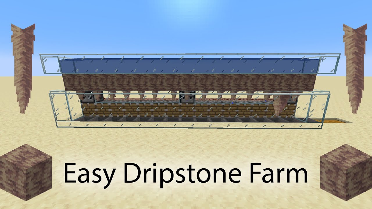 Easy Dripstone Farm Tutorial Minecraft 1 17 Youtube