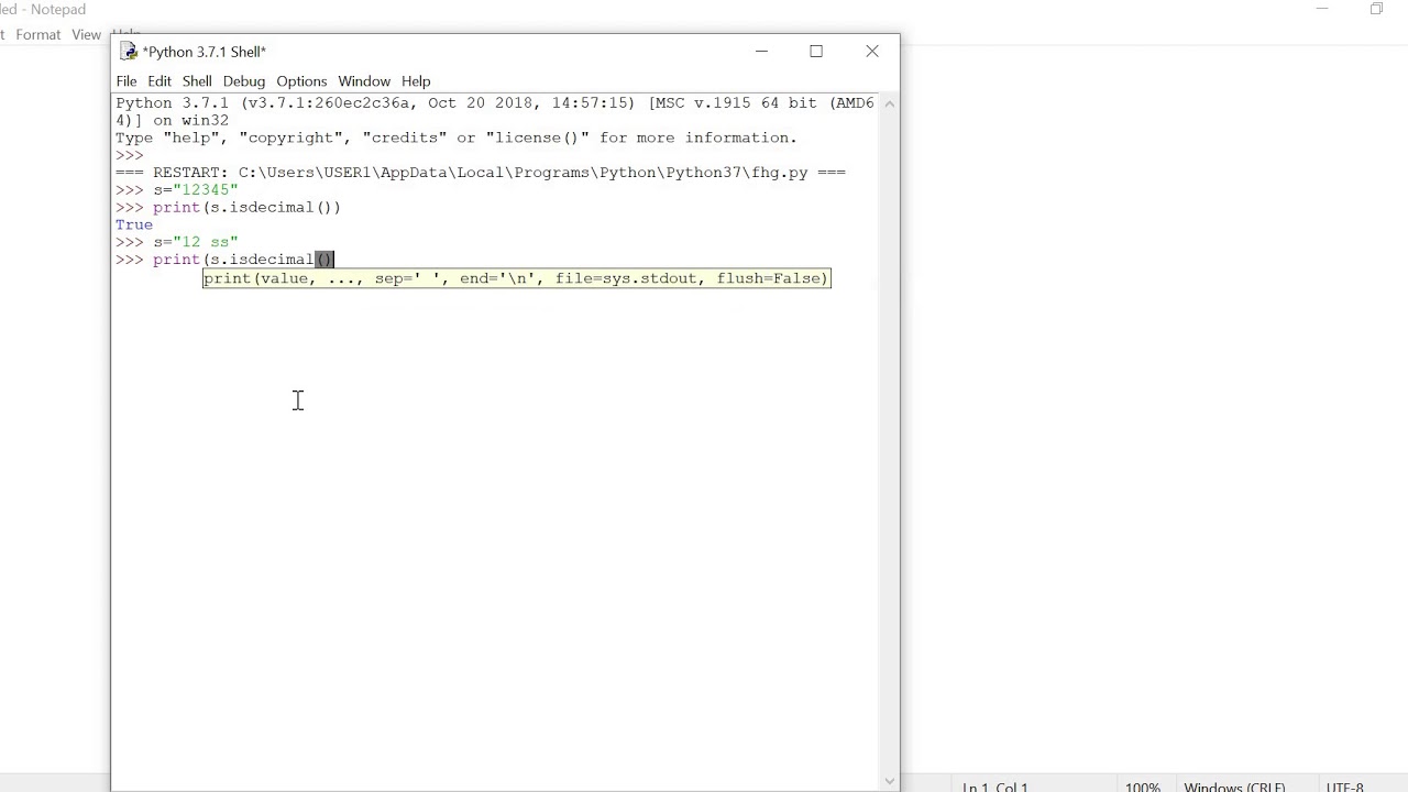Python String Isdecimal Function Example Code Youtube