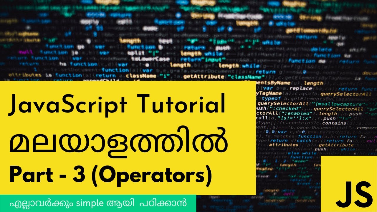 Javascript Operators Part 3 Tutorial For Beginners In Malayalam