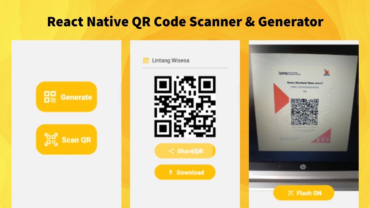 React Native Qr Code Scanner Generator App Youtube
