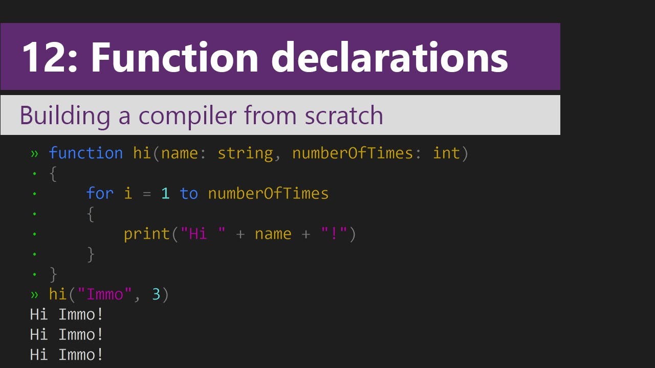 Episode 12 Function Declarations Youtube