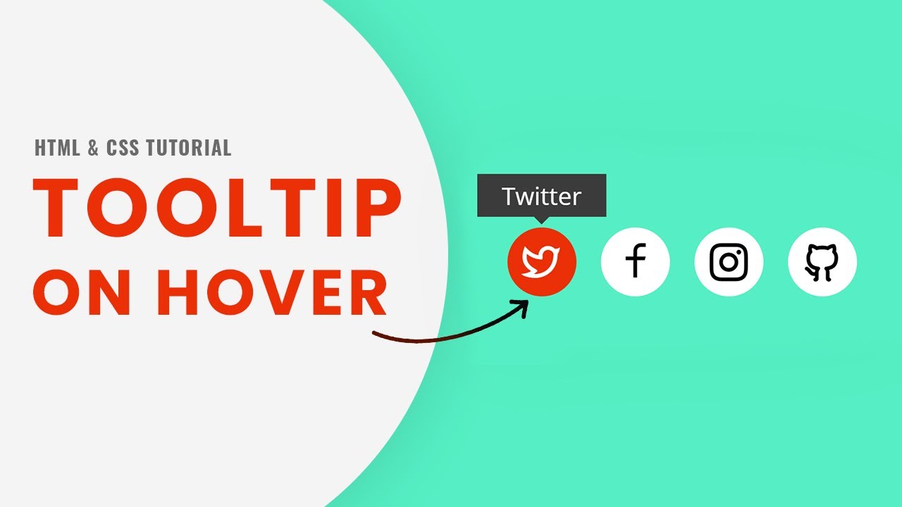 Tooltip On Hover Html Css Tutorial Youtube