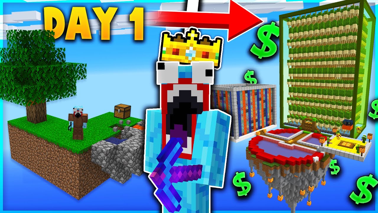 I Beat Skyblock In One Day Youtube
