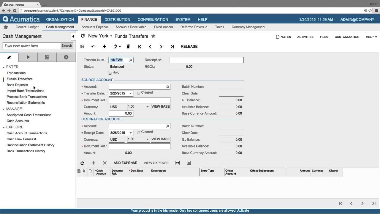 Cash Management Overview Acumatica Erp Youtube