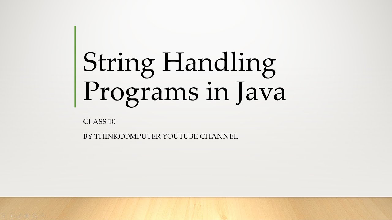 String Handling Programs In Java Class 10 Thinkcomputer Youtube