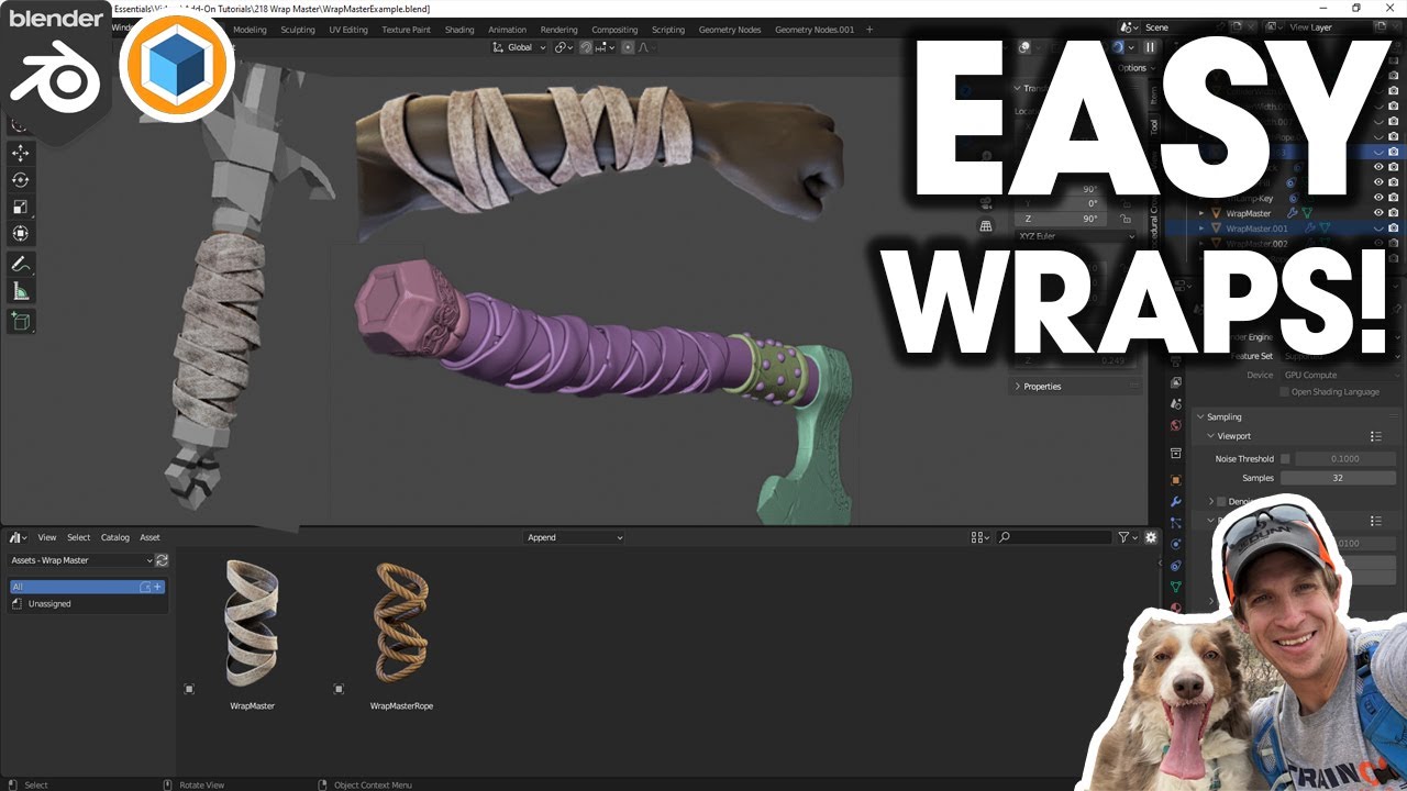 Easy Wraps In Blender With Wrap Master Youtube