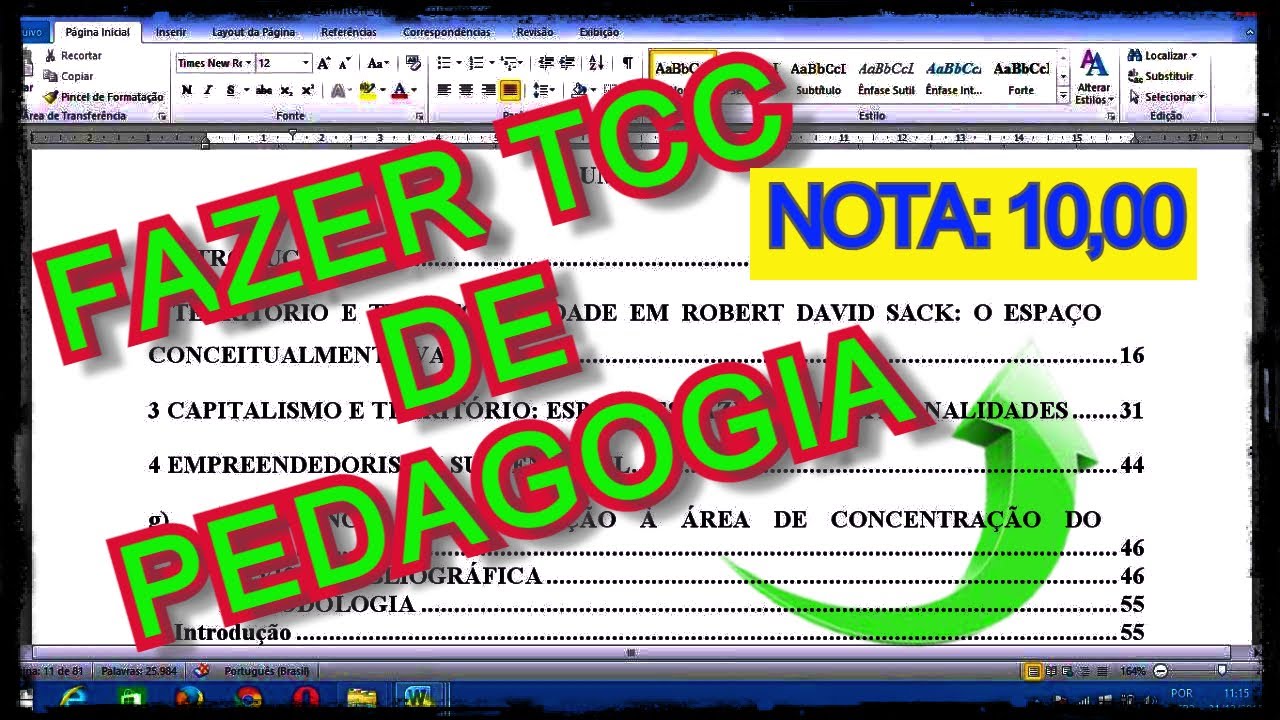 Tcc Pedagogia Pronto Word Braincp
