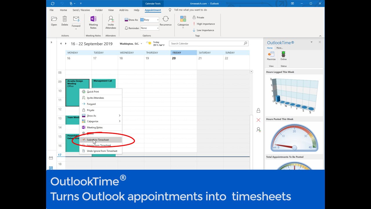 Outlook Timesheet Entry System Youtube