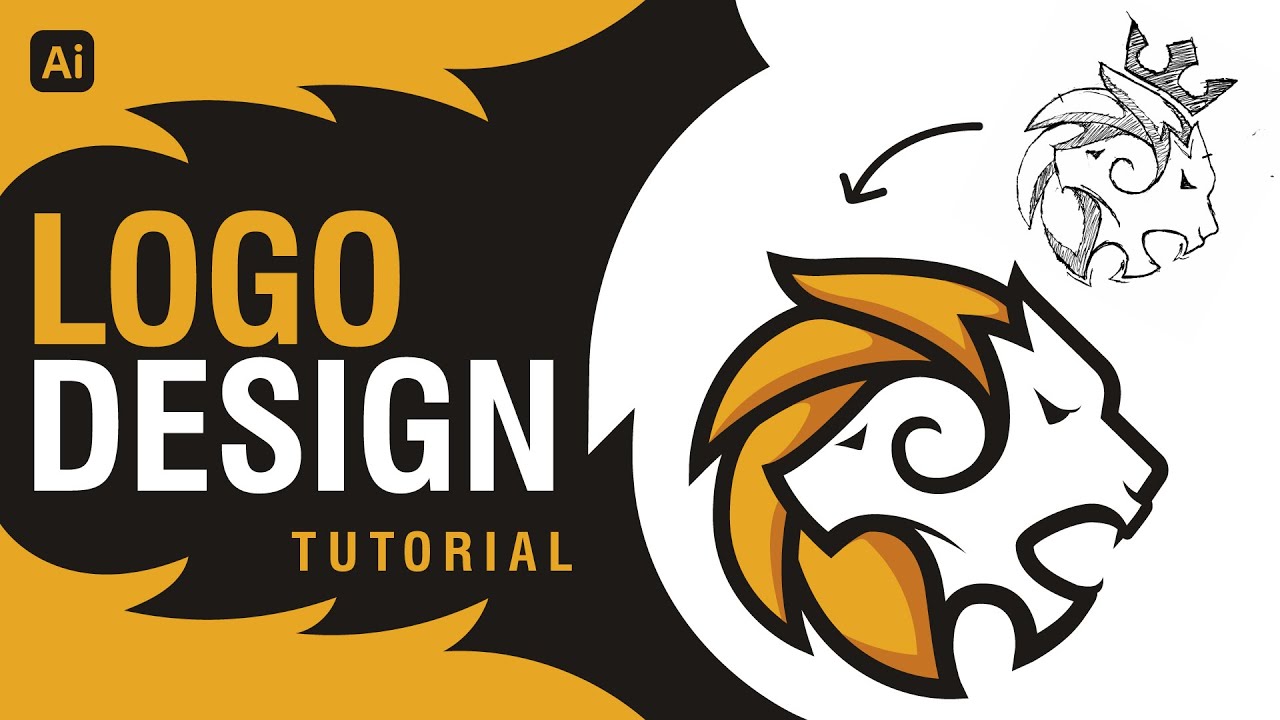 How To Draw Lion Face Mascot Logo Vector Mascot Logo Design Adobe
