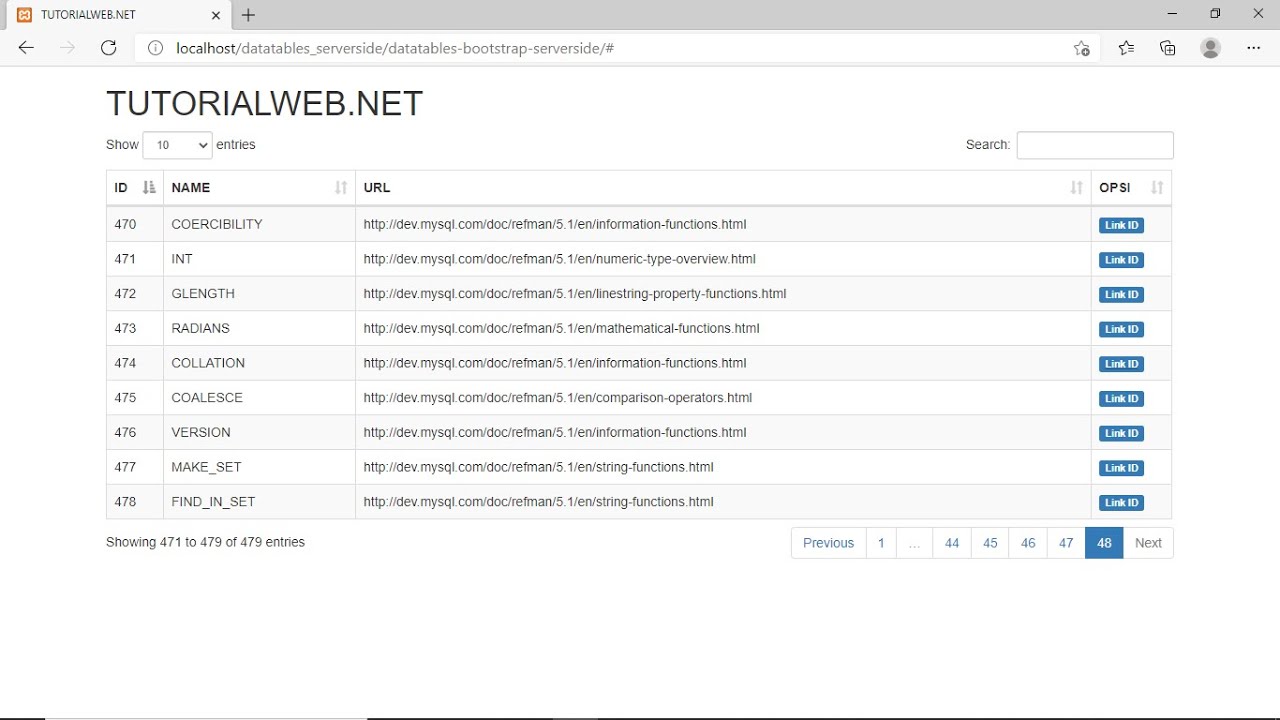 Penerapan Datatables Serverside Di Php Youtube