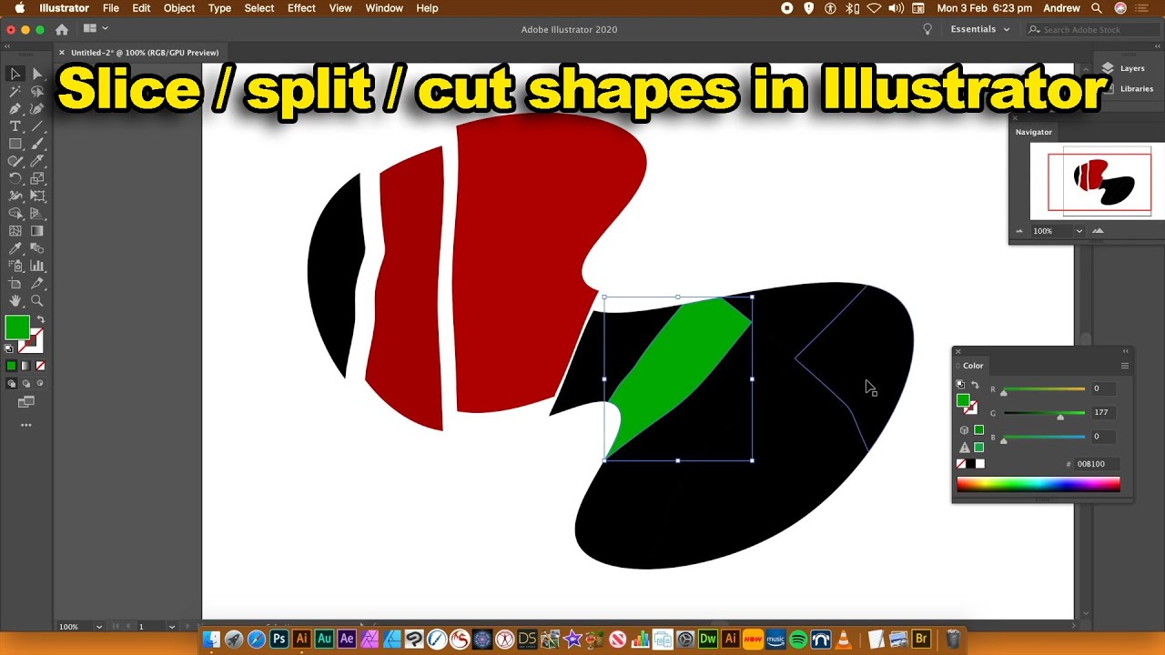 How To Slice Cut Split Breakup Shapes And Paths In Illustrator